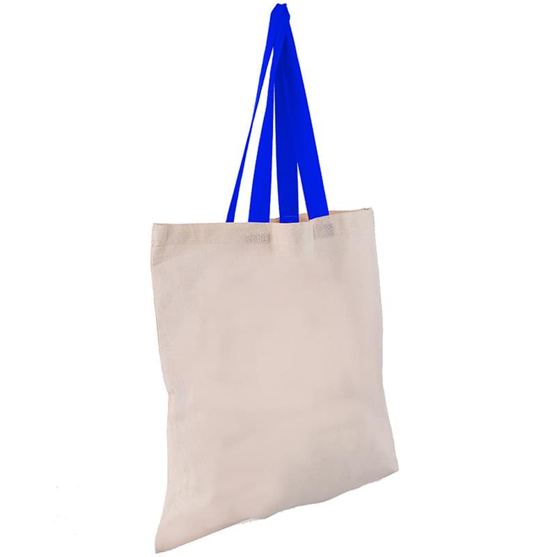 Eco-Friendly 100% Cotton Canvas Tote Bag w/ Color Handles USA Decorated ...